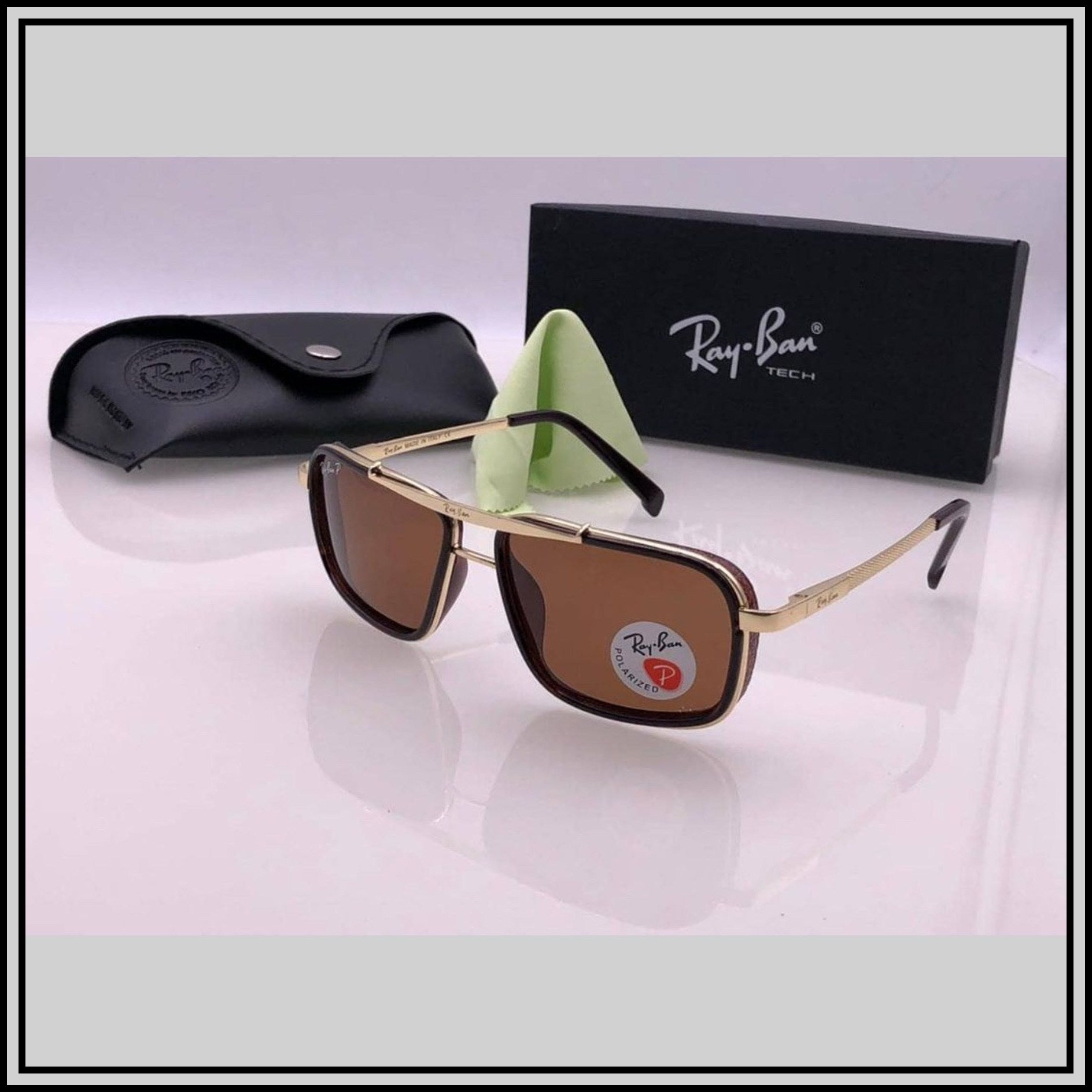 RAY-BAN Brown & Gold ( 4413 ) New 26-mm Men's Sunglasses. – My Store
